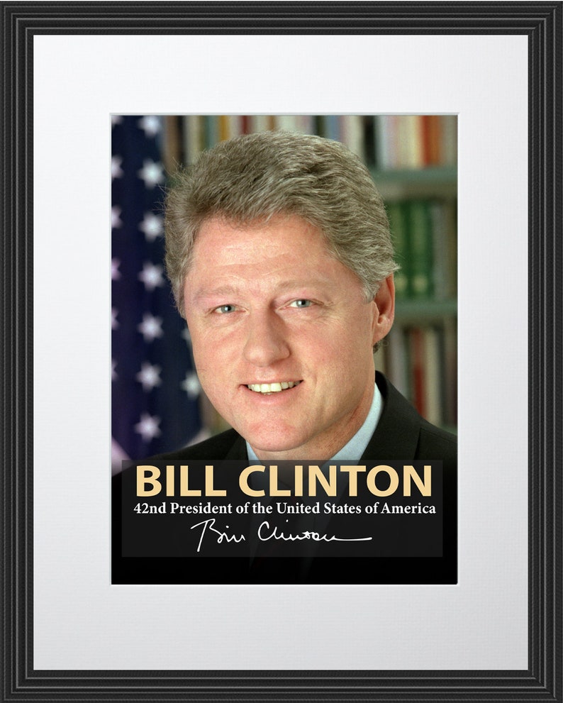 Bill Clinton 42nd President Poster Picture or Framed Wall Art | Etsy
