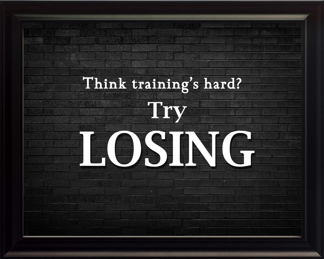 Think Trainings Hard Poster, Print, Picture or Framed Photograph - Etsy UK