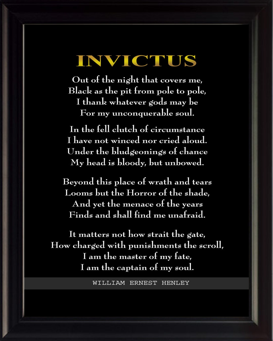 Invictus Poem by William Ernest Henley | Inspirational Motivational ...