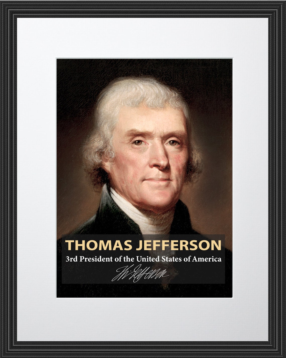 Thomas Jefferson 3rd President Poster Picture or Framed Wall | Etsy