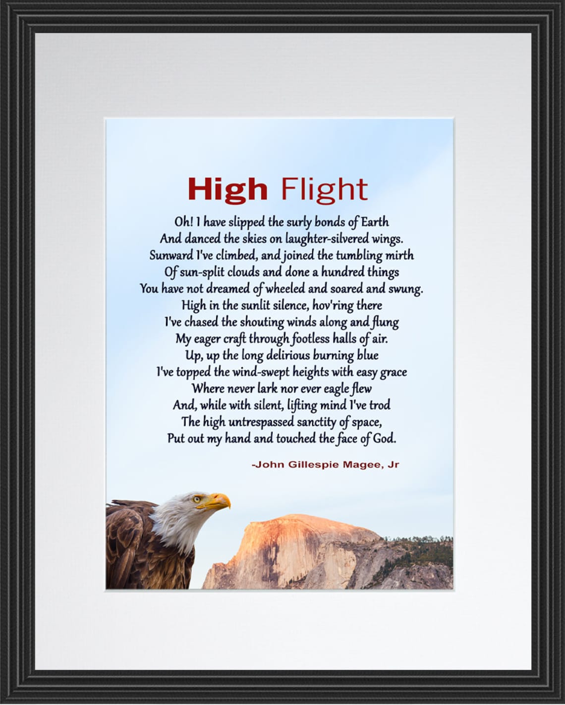 John Gillespie Magee, Jr High Flight Poster, Print, Picture or Framed ...