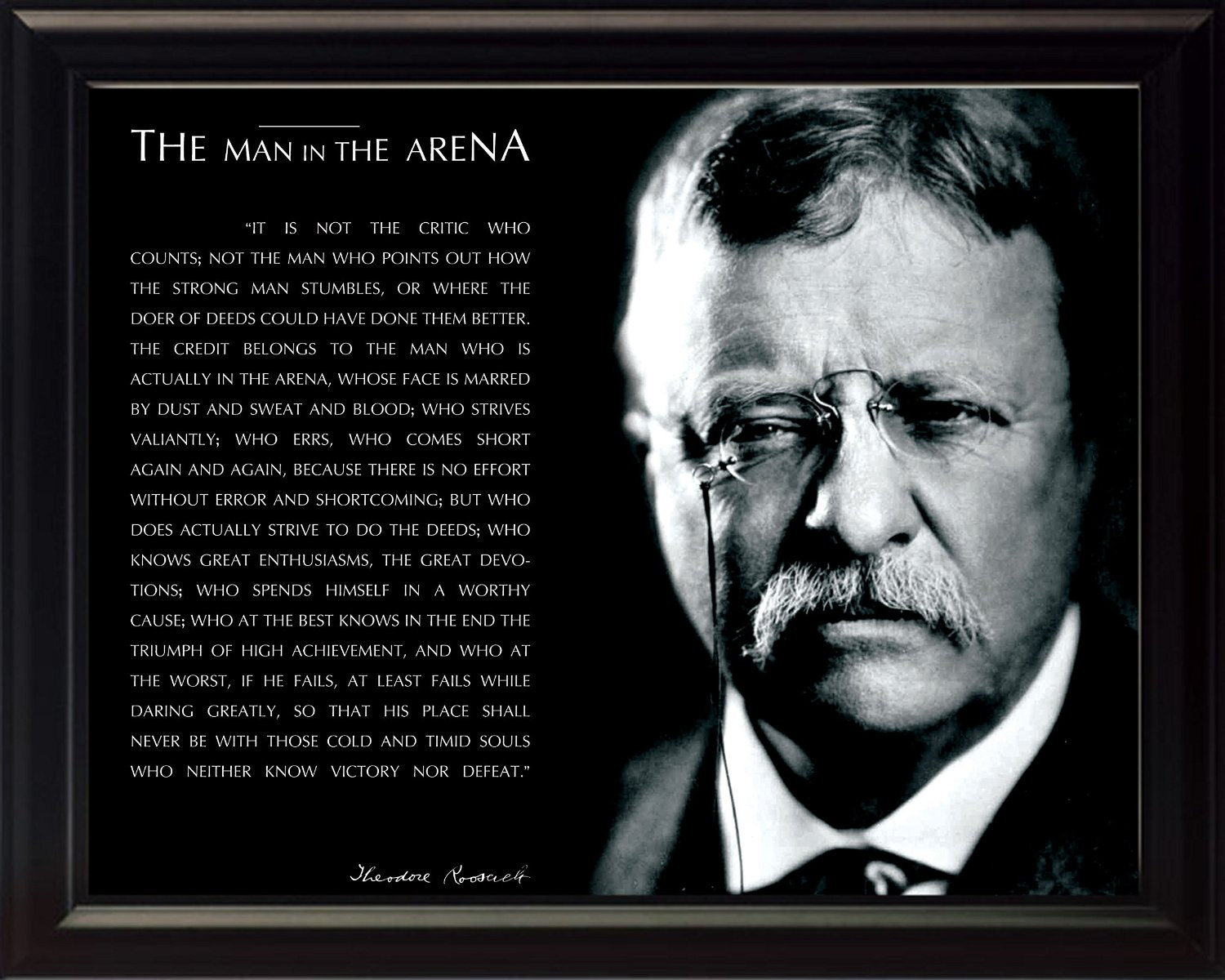 Theodore Teddy Roosevelt Man in the Arena Quote | Etsy