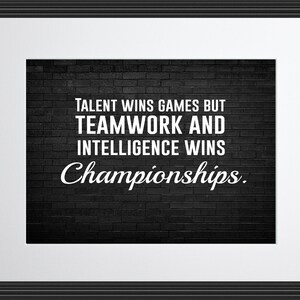 Talent Wins Games Sportsmanship Poster, Print, Picture or Framed ...