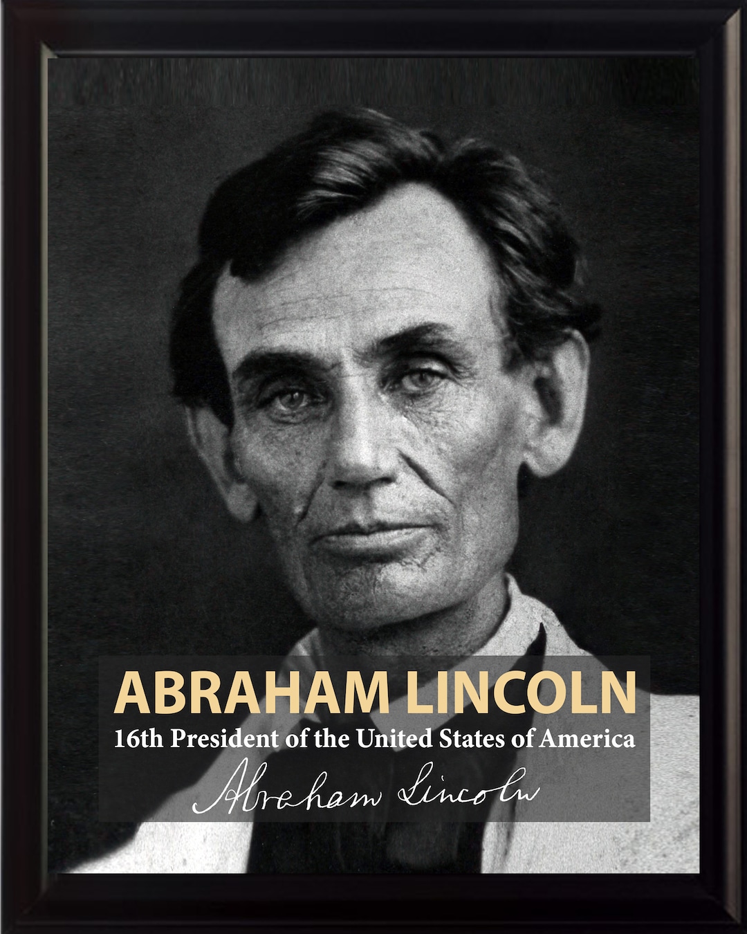 Abraham Lincoln 16th President Poster Picture or Framed Wall Art - Etsy