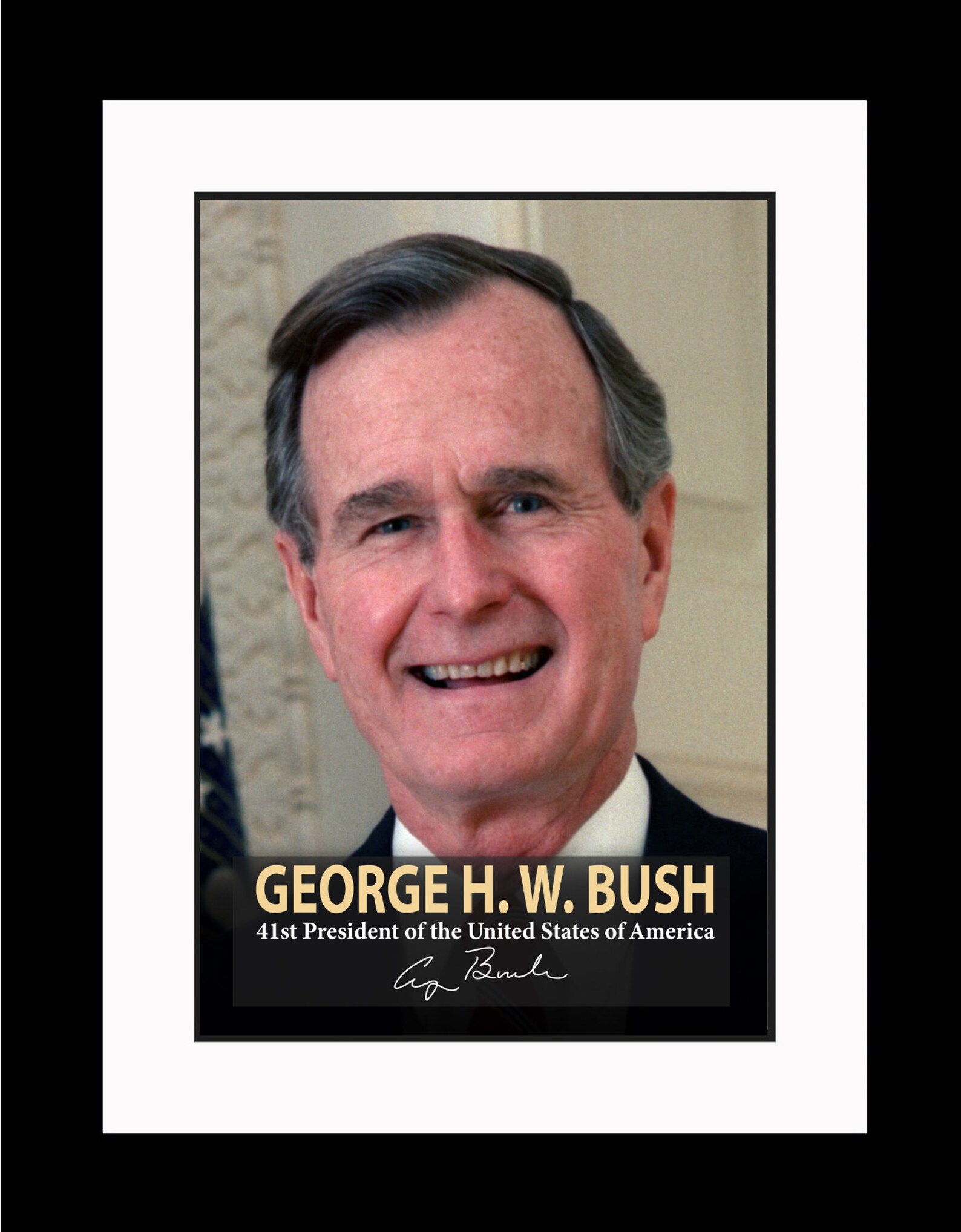 George H. W. Bush 41st President Poster Picture or Framed Wall - Etsy