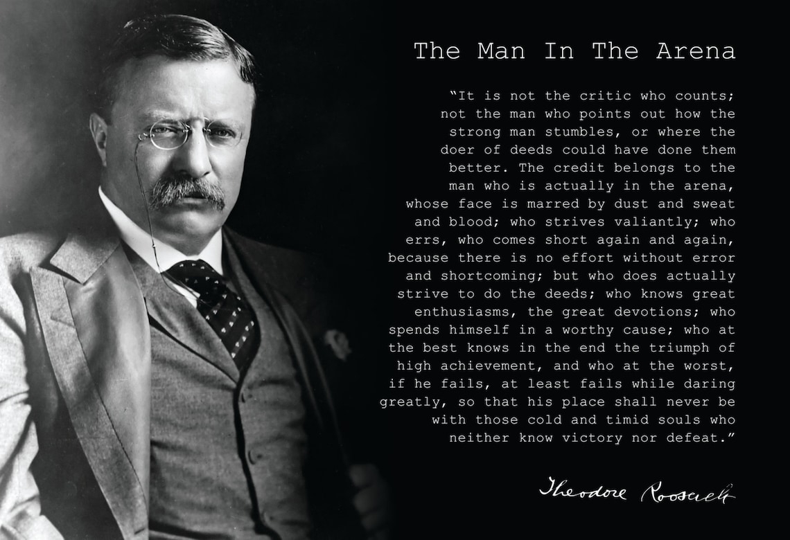 Man in the Arena Poster Theodore Teddy Roosevelt 13x19 Poster - Etsy