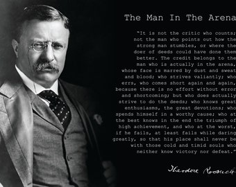 Man in the Arena by Theodore Roosevelt Poster Print - Etsy