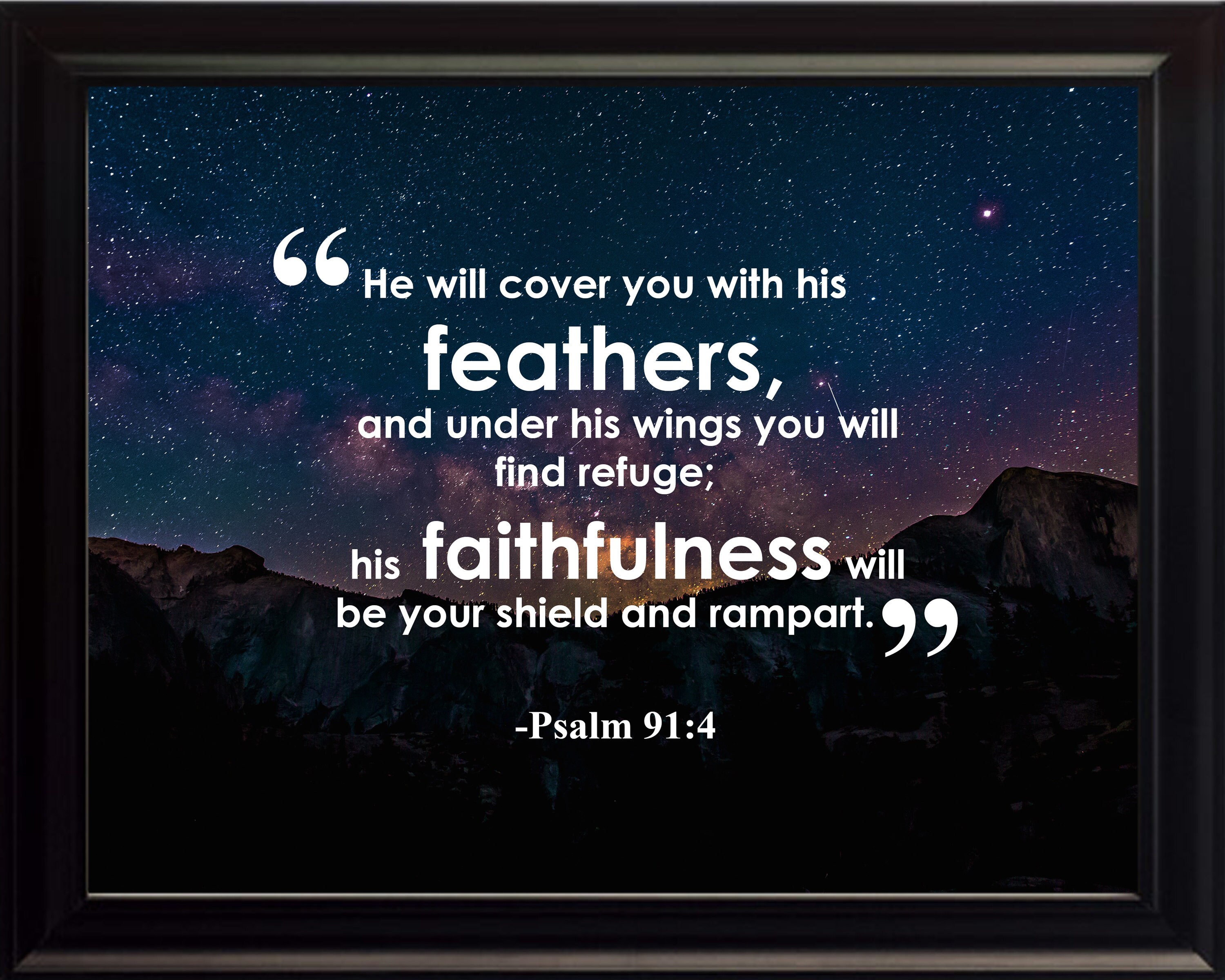 Psalm 91:4 er wird Cover Poster Druck Bild oder gerahmt - Etsy.de