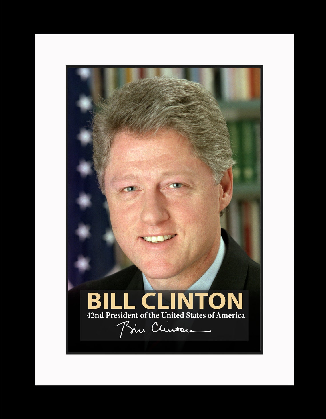 Bill Clinton 42nd President Poster Picture or Framed Wall Art | Etsy