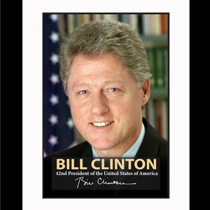 Bill Clinton 42nd President Poster Picture or Framed Wall Art - Etsy