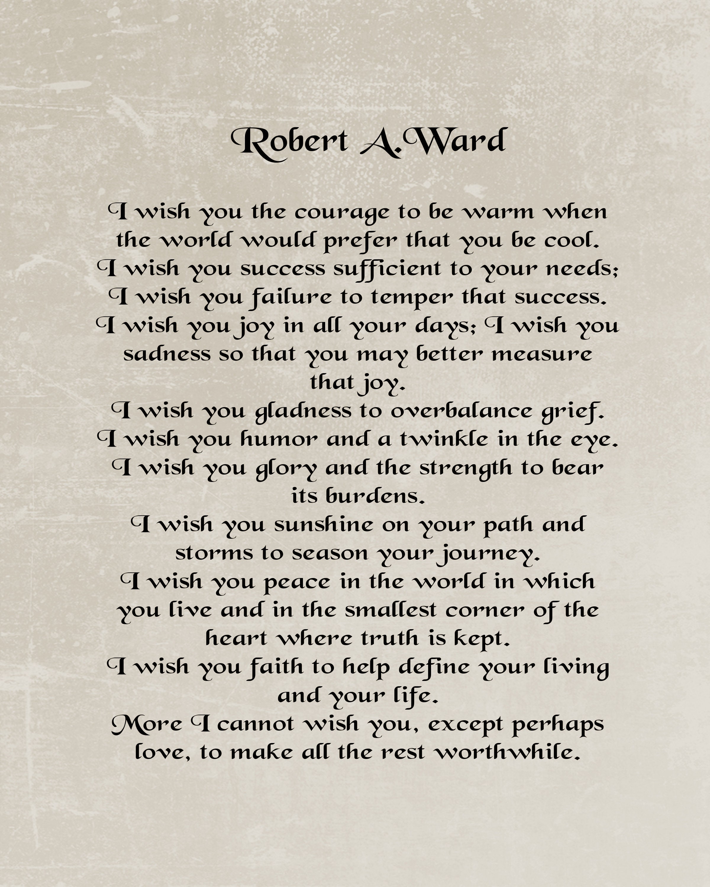 Robert A. Ward I Wish You Poster, Print, Picture or Framed Photograph ...
