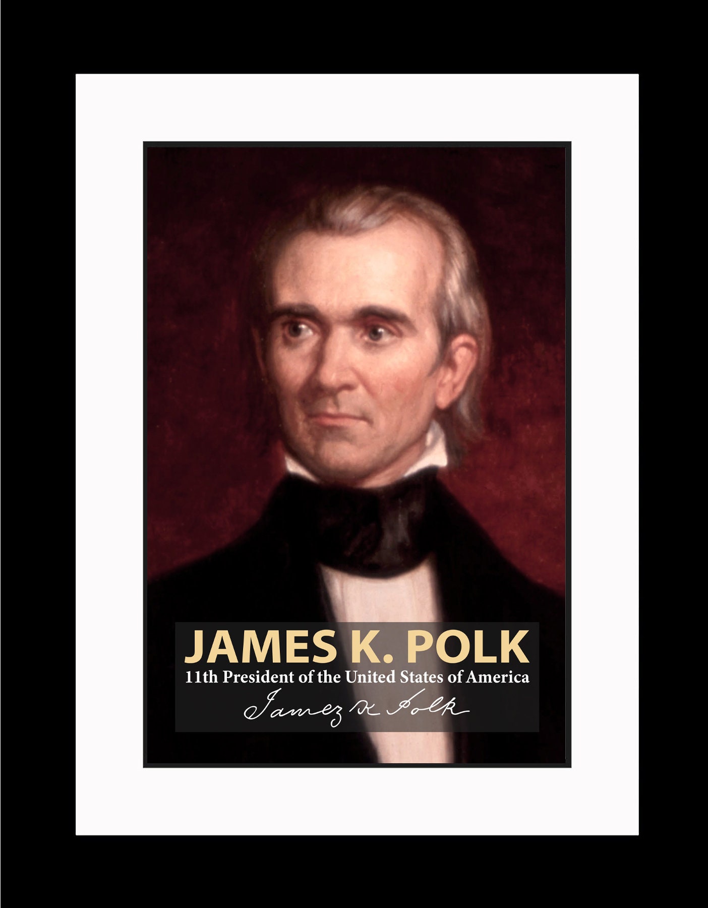 James K. Polk 11th President Poster Picture or Framed Wall Art | Etsy