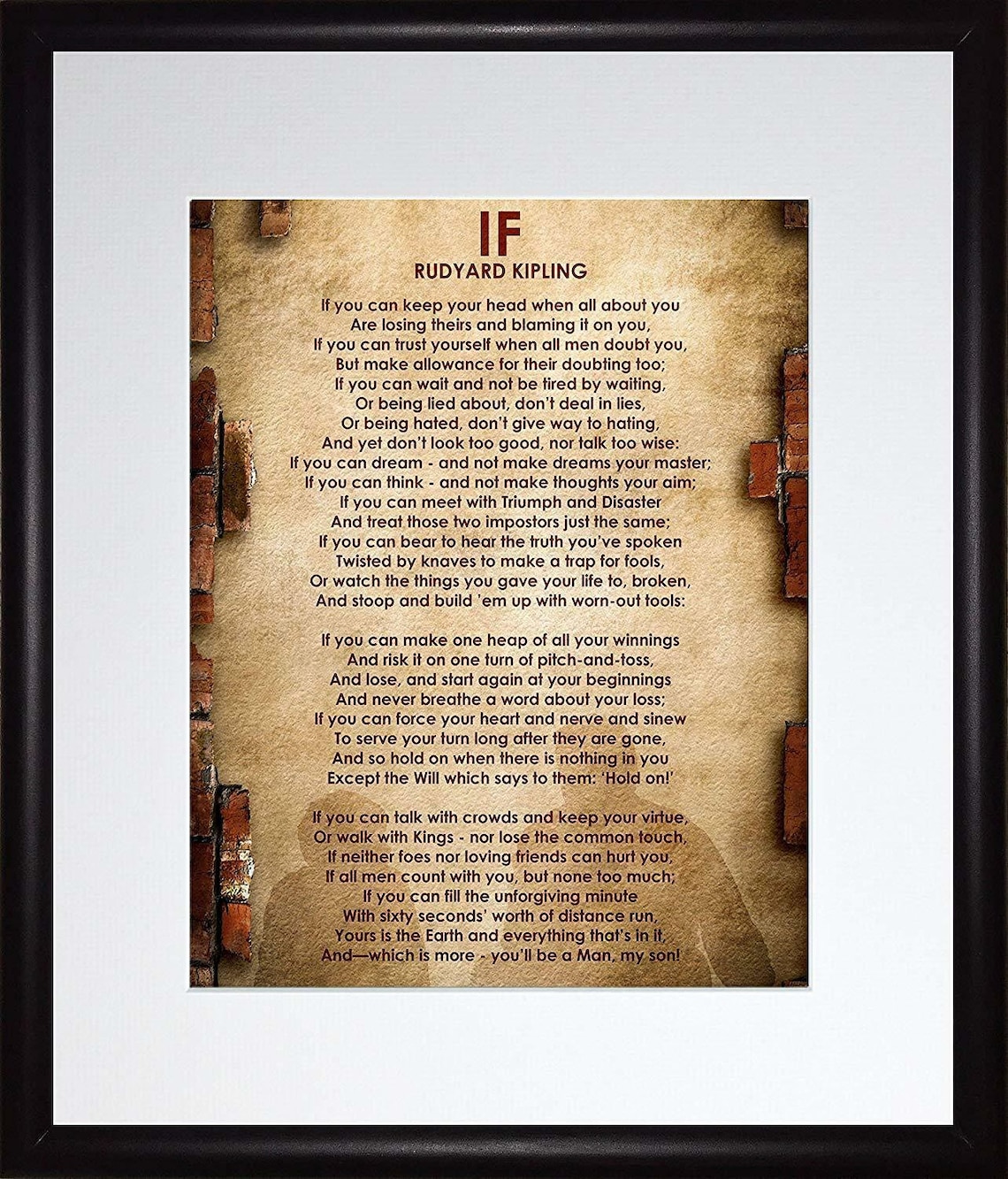 If Poem by Rudyard Kipling Framed Poster Picture Print - Etsy