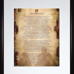 If Poem by Rudyard Kipling - Framed Poster Picture Print Motivational ...