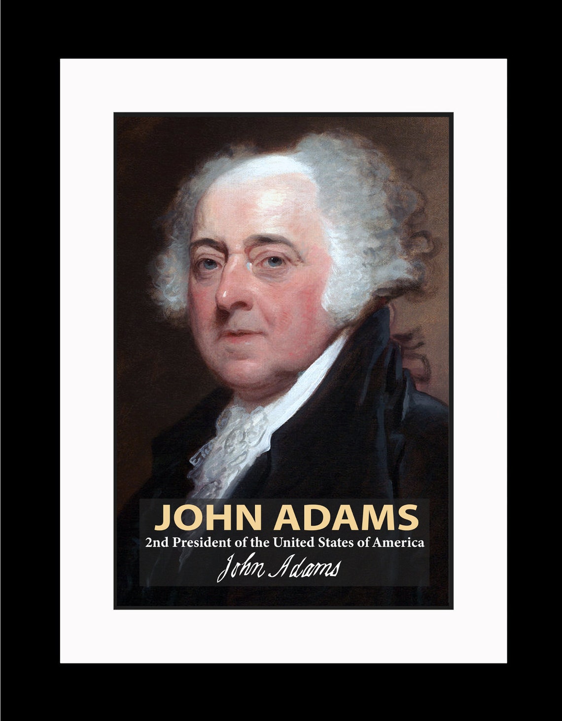 John Adams 2nd President Poster Picture or Framed Wall Art | Etsy
