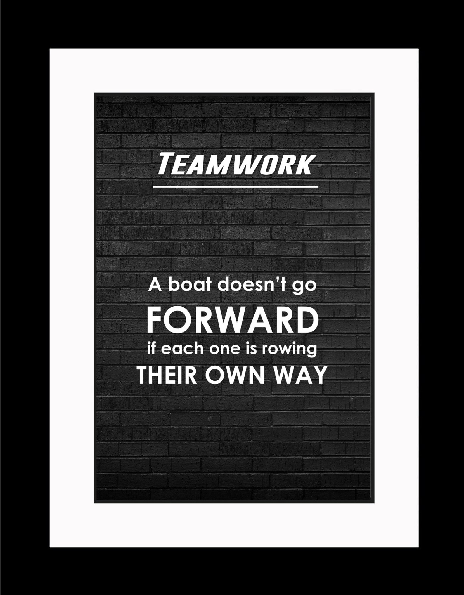 Teamwork A Boat Sportsmanship Poster, Print, Picture or Framed ...