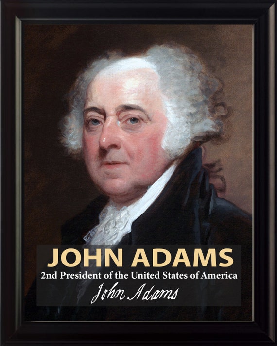 John Adams 2nd President Poster Picture or Framed Wall Art | Etsy