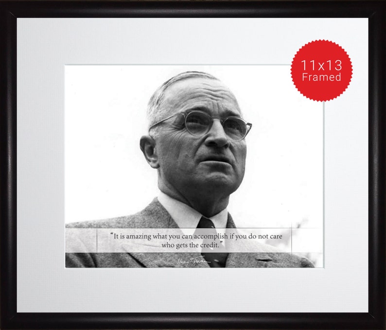Harry S. Truman Photo Picture Poster or Framed Quote - Etsy