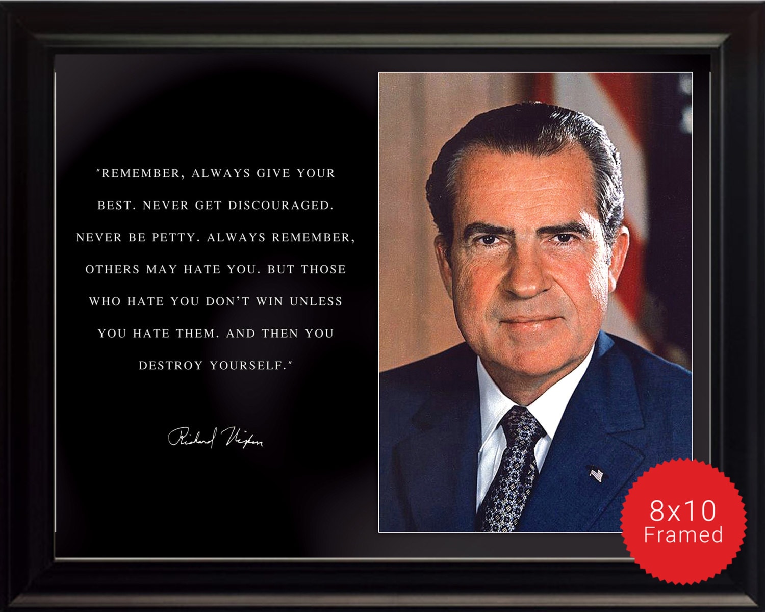 Richard Nixon Photo Picture Poster or Framed Quote | Etsy