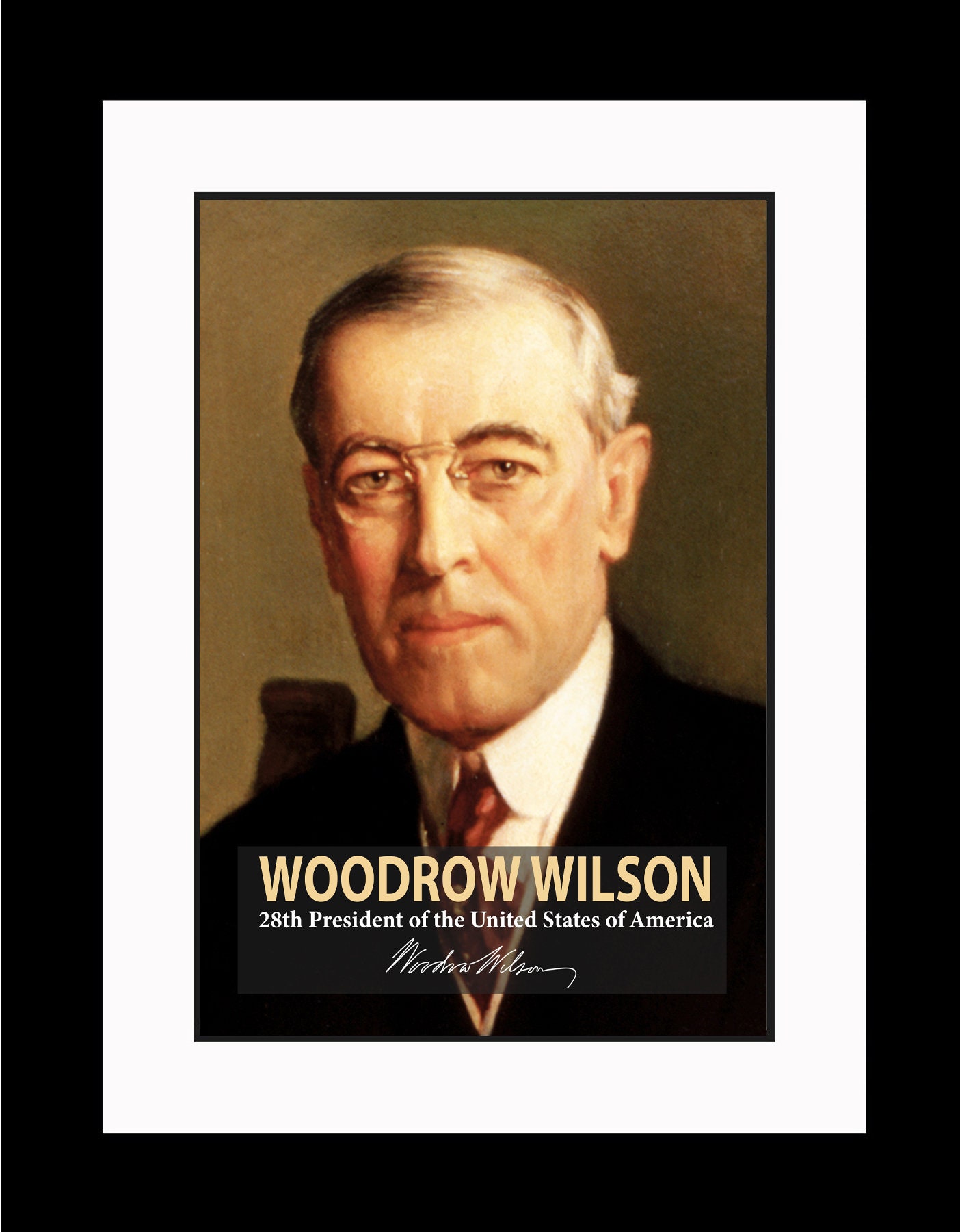 Woodrow Wilson 28th President Poster Picture or Framed Wall - Etsy