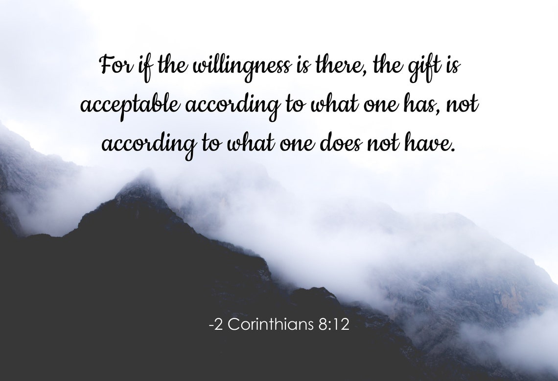 2 Corinthians 8:12 for If Poster Print Picture or Framed | Etsy