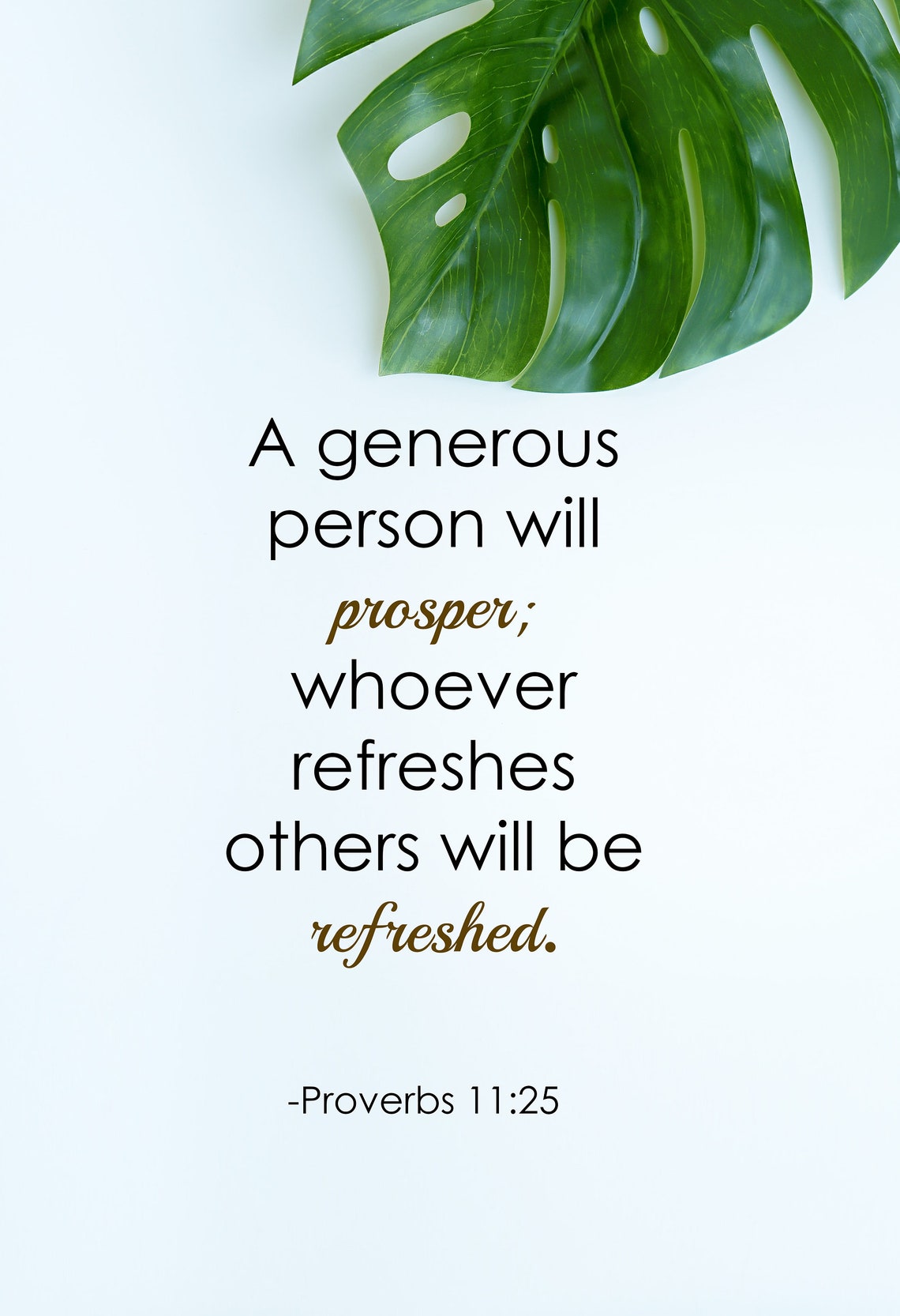 Proverbs 11:25 A Generous Poster Print Picture or Framed - Etsy