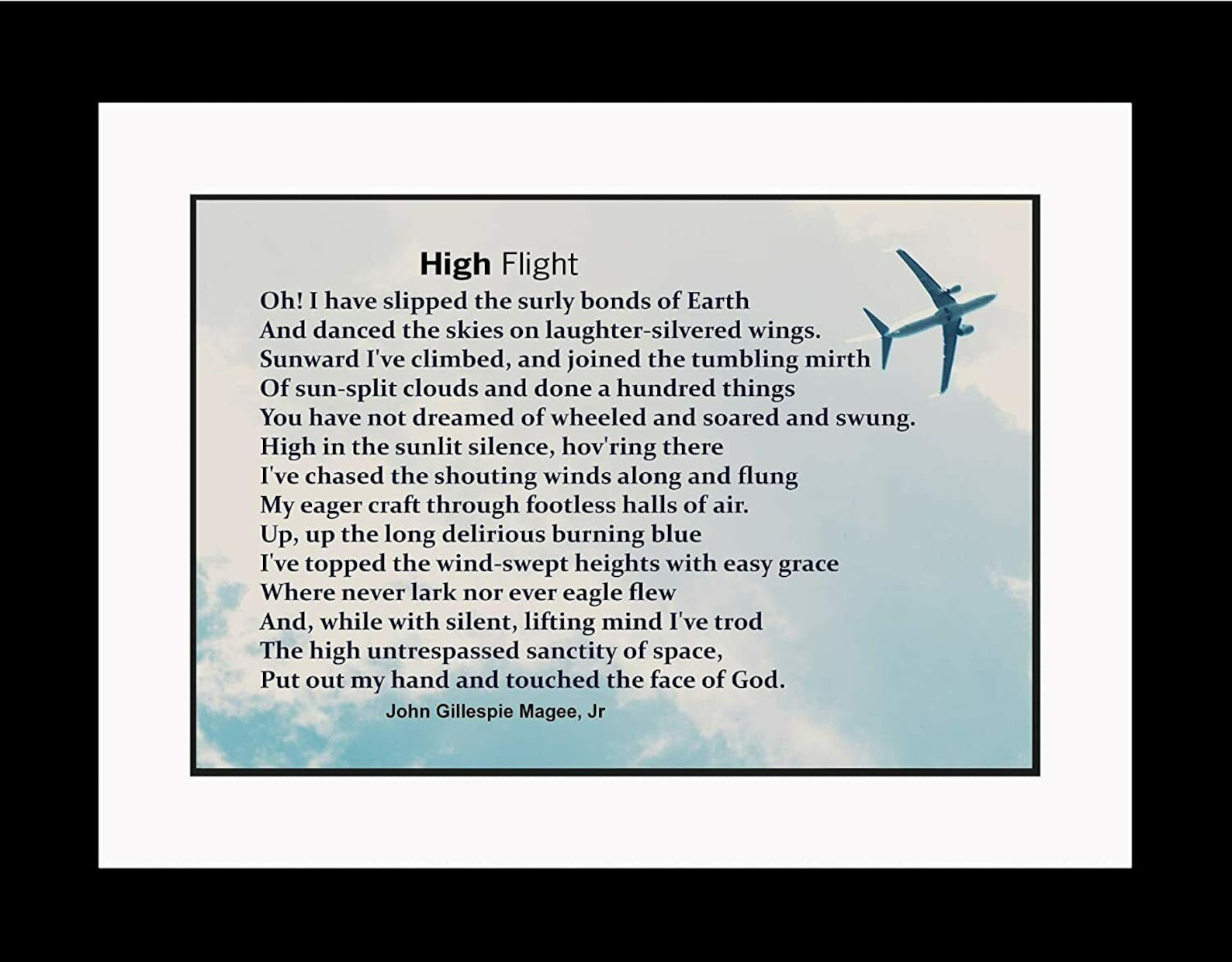 High Flight Poem de John Gillespie Magee Jr Poster Print | Etsy