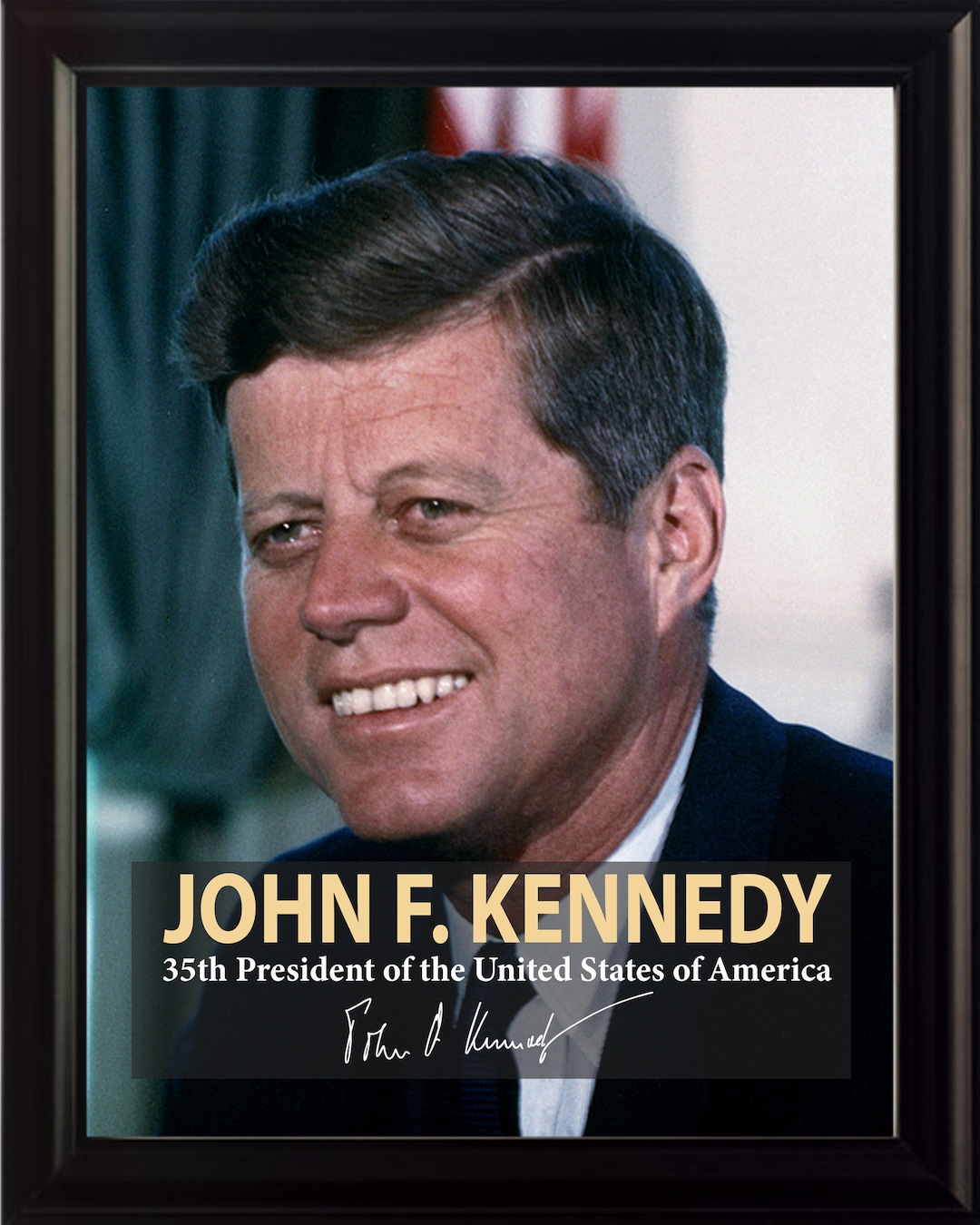 John F. Kennedy 35th President Poster Picture or Framed Wall Art - Etsy