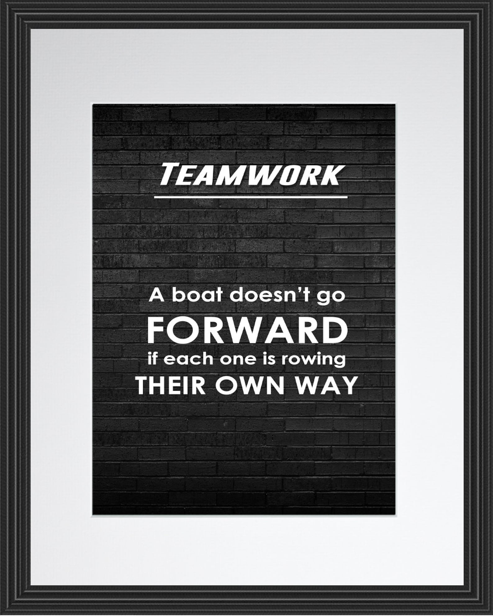 Teamwork A Boat Sportsmanship Poster Print Picture or Framed - Etsy