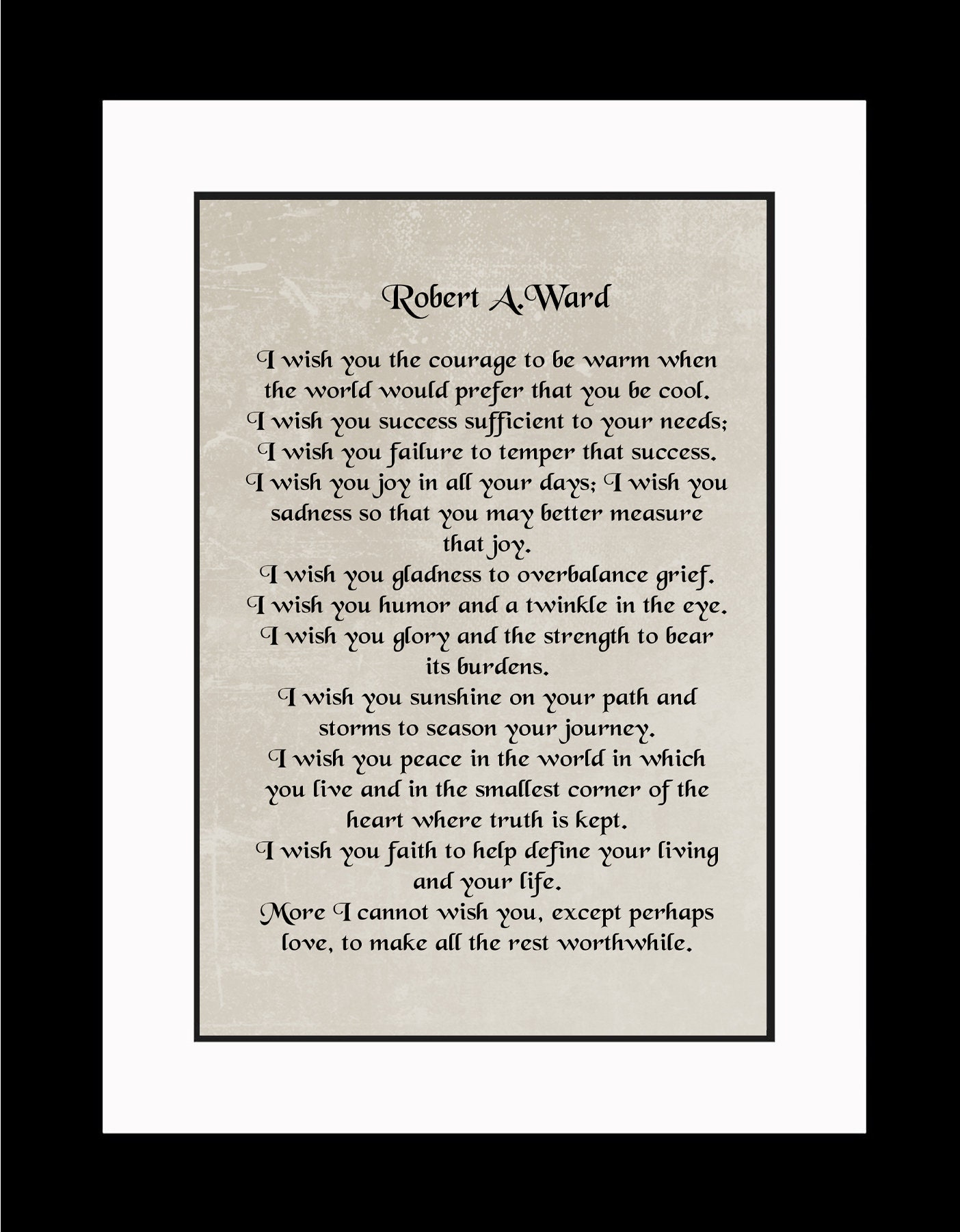 Robert A. Ward I Wish You Poster, Print, Picture or Framed Photograph ...