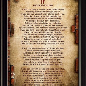 If Poem by Rudyard Kipling - Framed Poster Picture Print Motivational ...