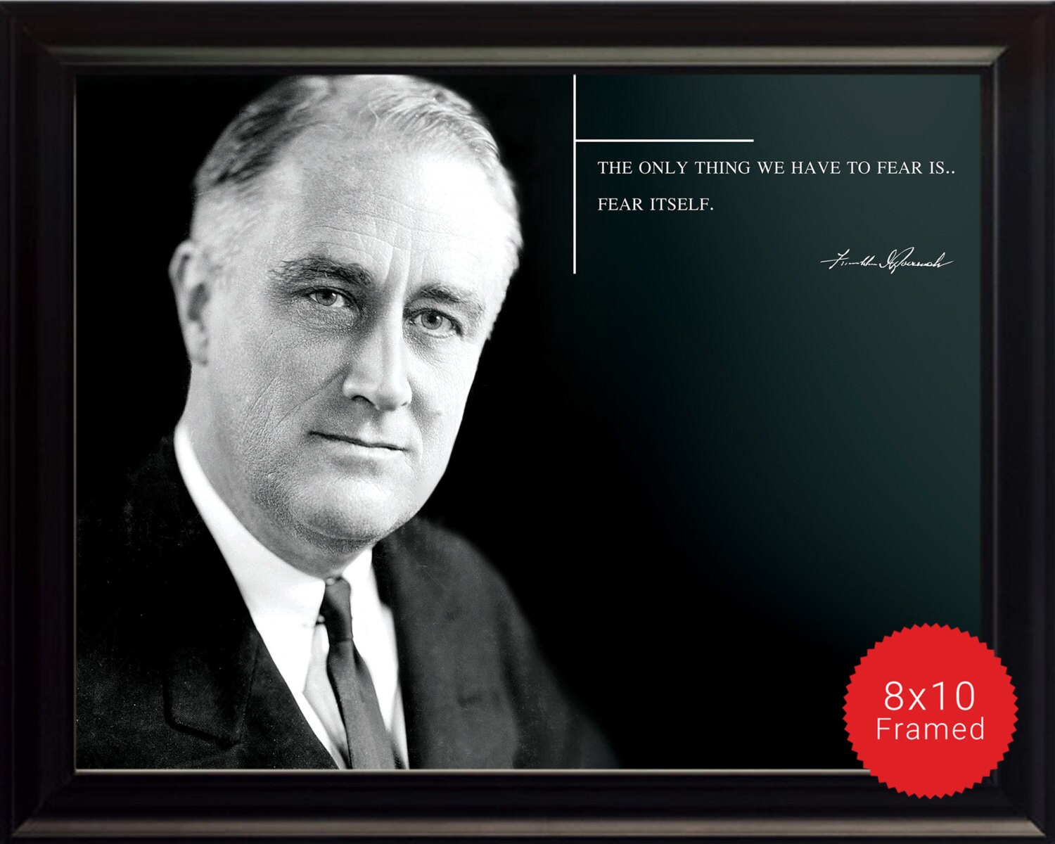 Franklin Roosevelt Photo Picture Poster or Framed Quote | Etsy