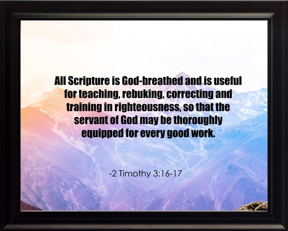 2 Timothy 3:16-17 All Scripture Poster Print Picture or | Etsy