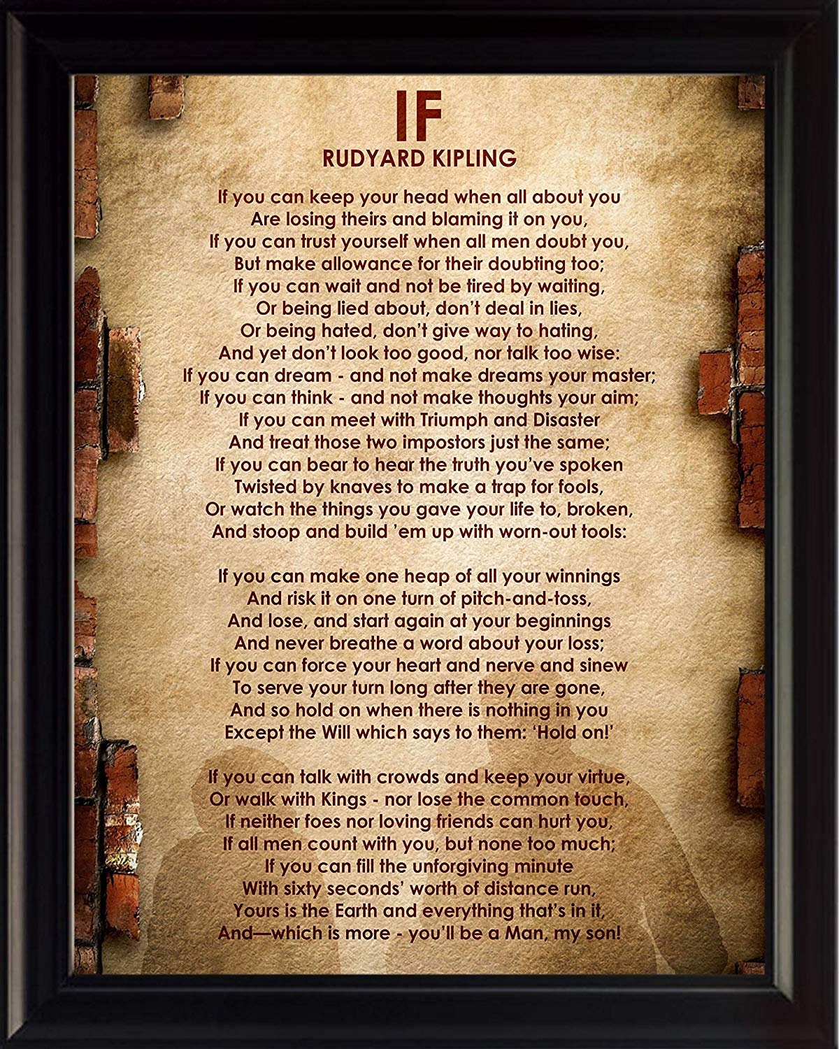Rudyard Kipling If Poem 8x10 Framed | Motivational Poster, Print ...