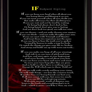 Rudyard Kipling Poem “if” | Motivational Poster, Print, Picture or ...
