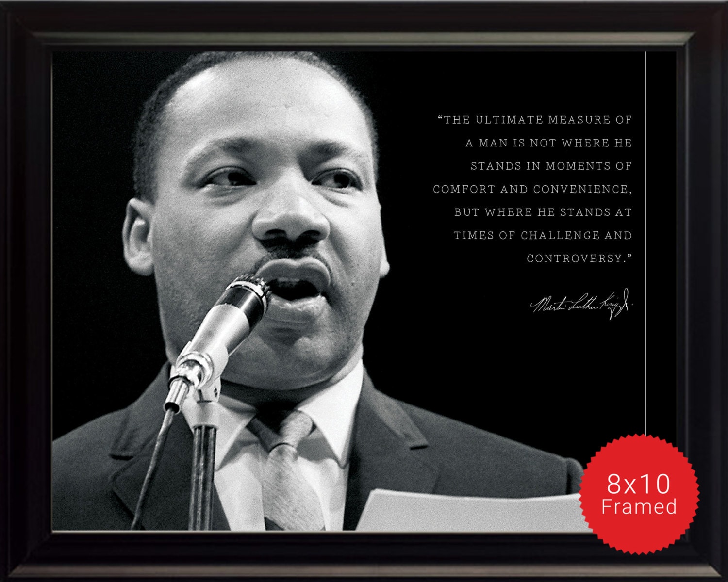 Martin Luther King Jr Photo Picture Poster or Framed Quote | Etsy