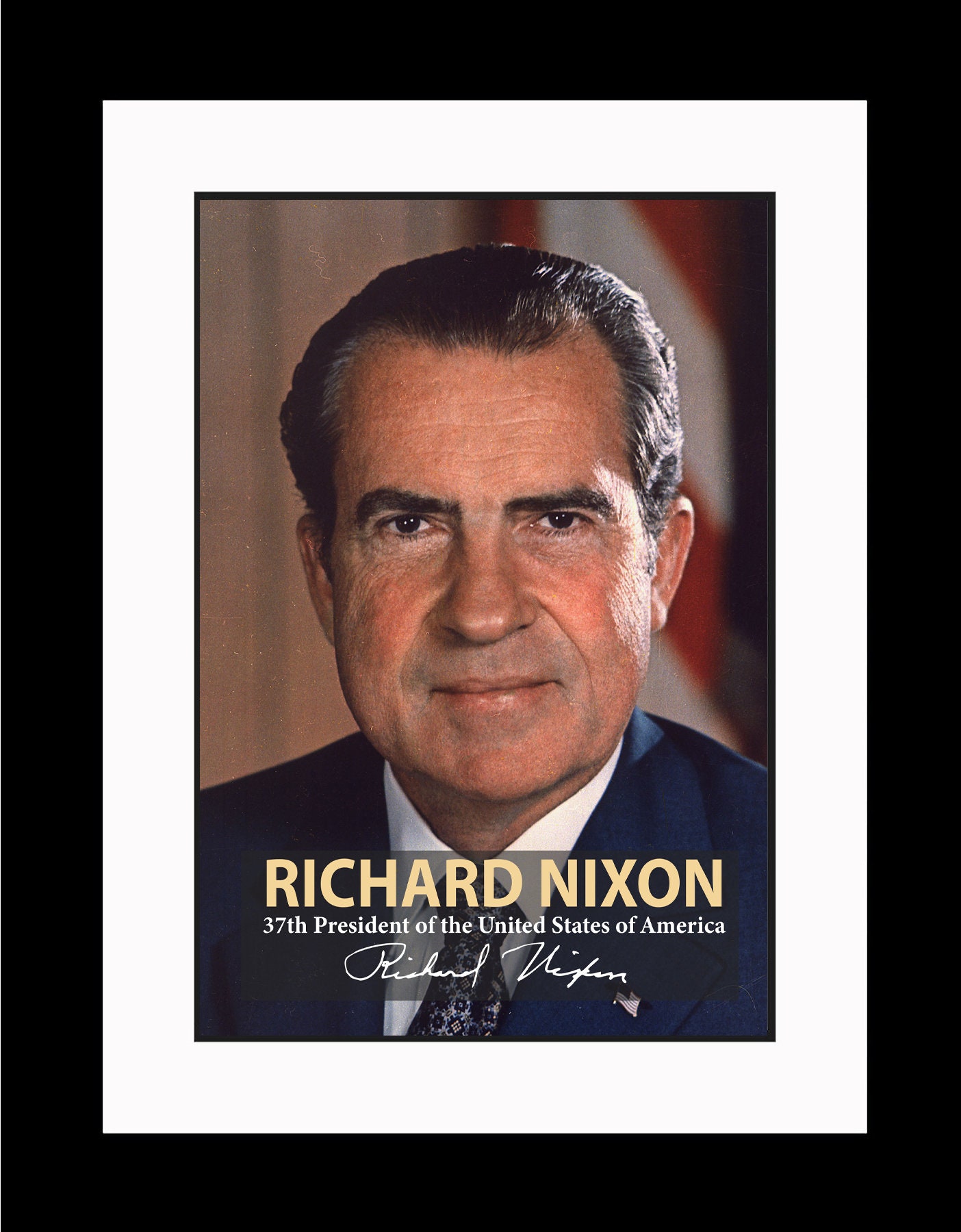 Richard Nixon 37th President Poster Picture or Framed Wall Art | Etsy