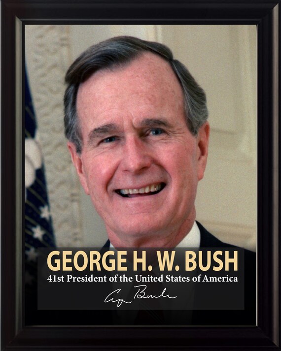 George H. W. Bush 41st President Poster Picture or Framed Wall | Etsy