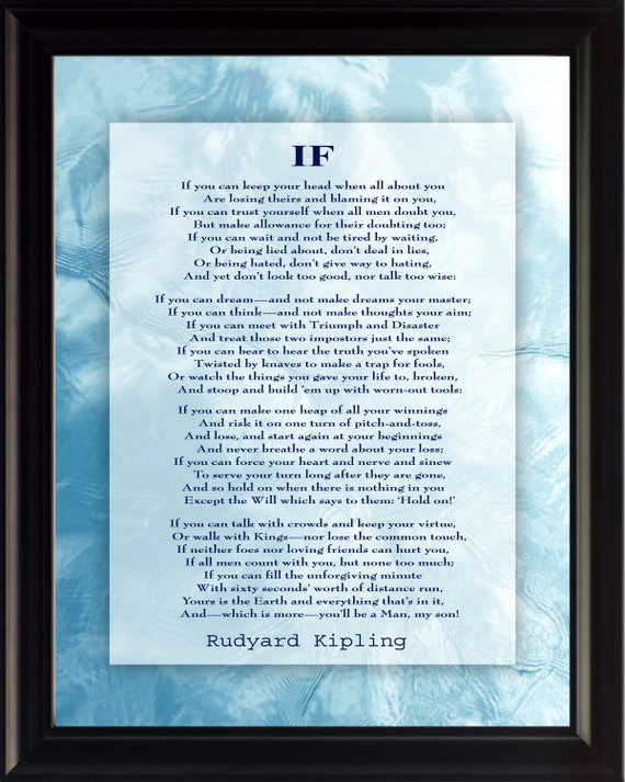 Rudyard Kipling Poem If Motivational Poster Print | Etsy