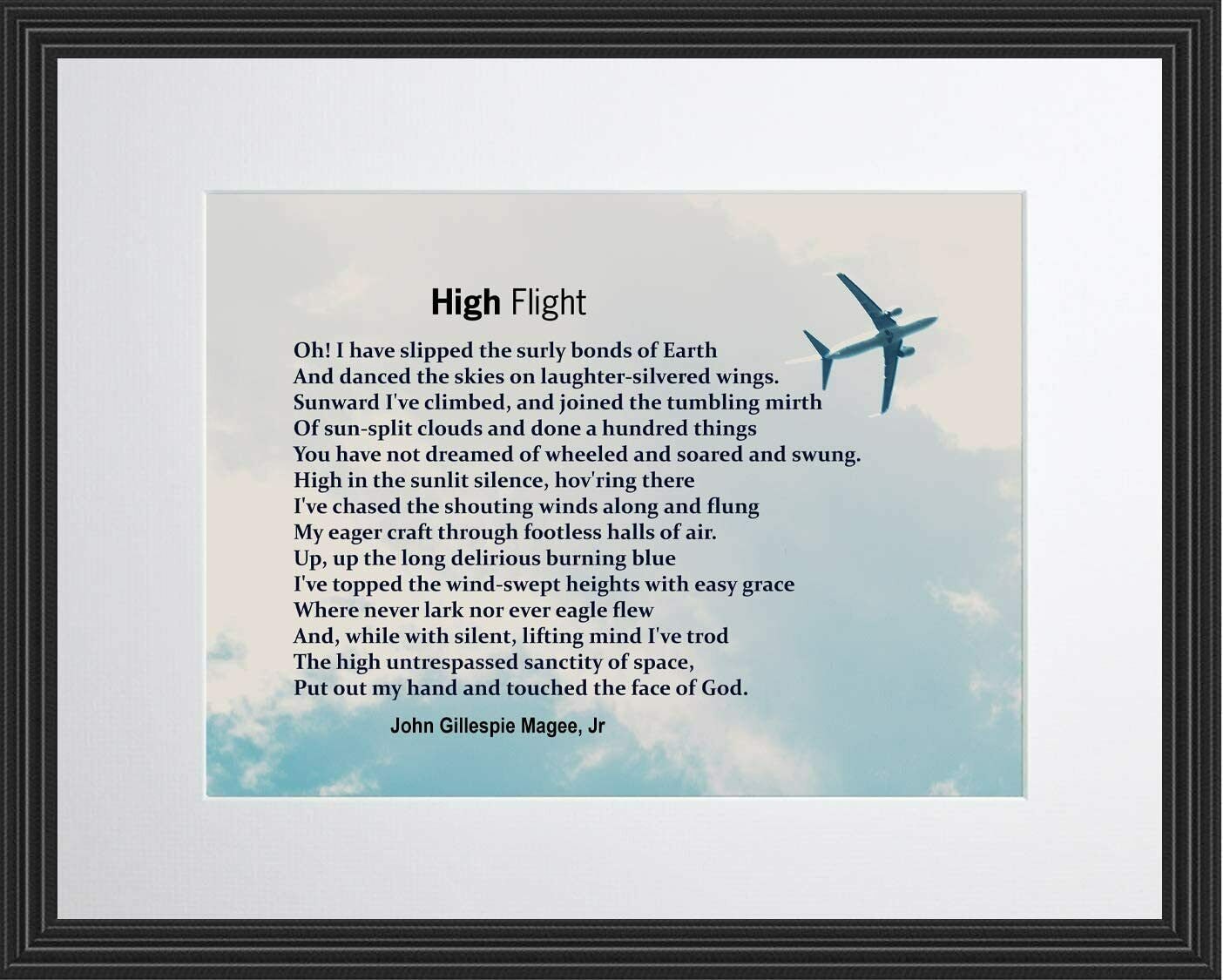 High Flight Poem by John Gillespie Magee Jr Poster, Print, Picture, or ...