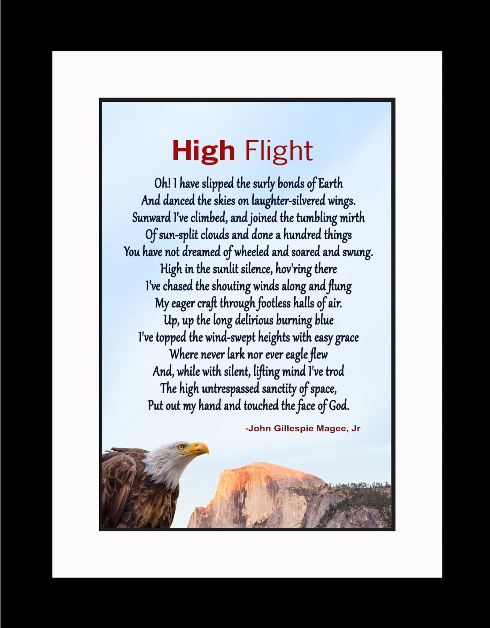 John Gillespie Magee, Jr High Flight Poster, Print, Picture or Framed ...