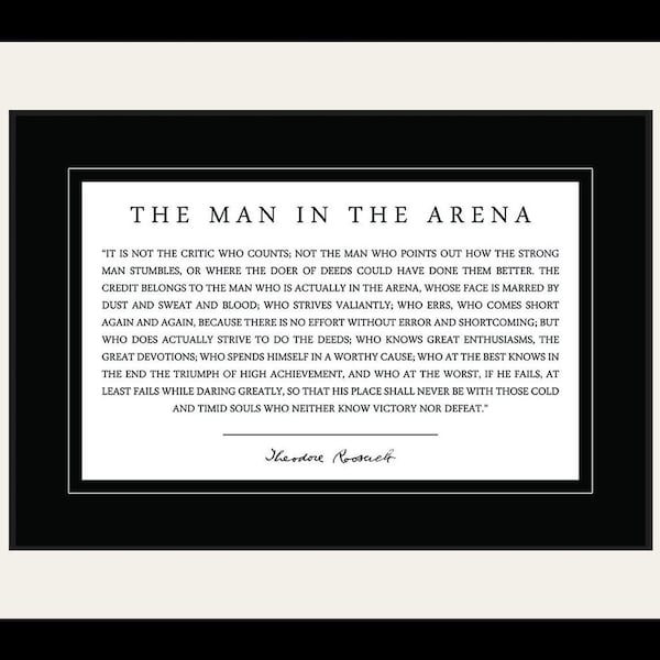 Man in the Arena Framed - Etsy