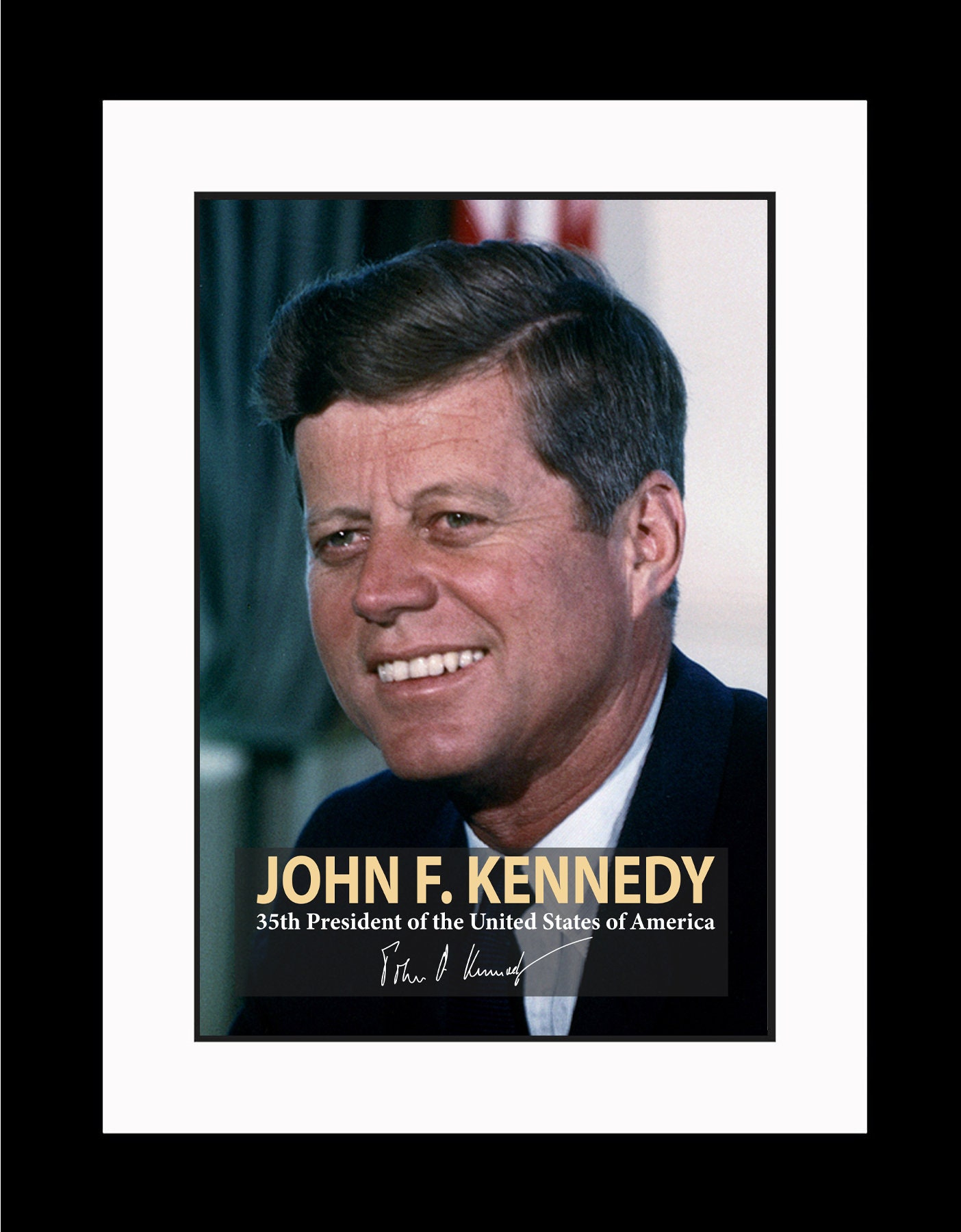 John F. Kennedy 35th President Poster Picture or Framed Wall | Etsy