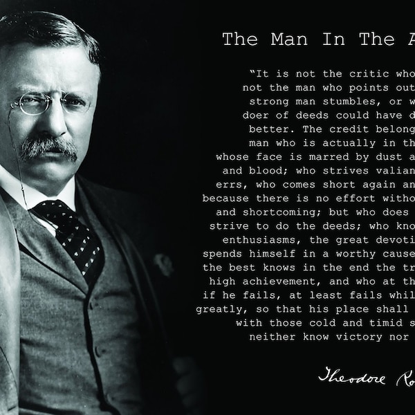 Theodore Roosevelt Man in the Arena Canvas - Etsy