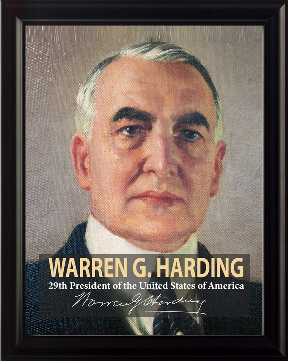 Warren G. Harding 29th President Poster Picture or Framed Wall | Etsy
