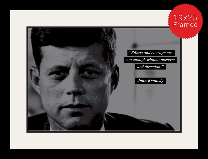 John F Kennedy JFK Photo Picture Poster or Framed Quote | Etsy