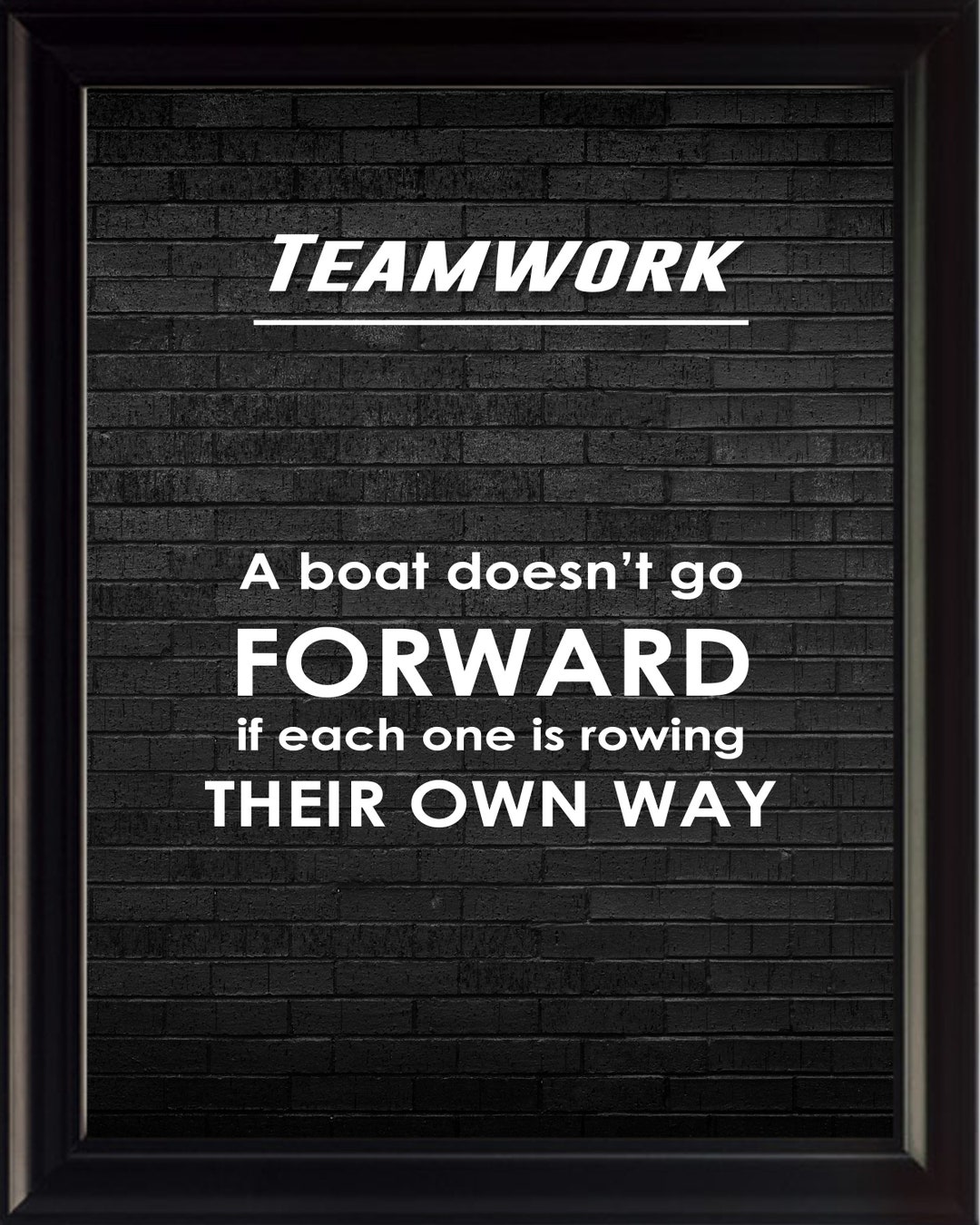 Teamwork A Boat Sportsmanship Poster, Print, Picture or Framed ...