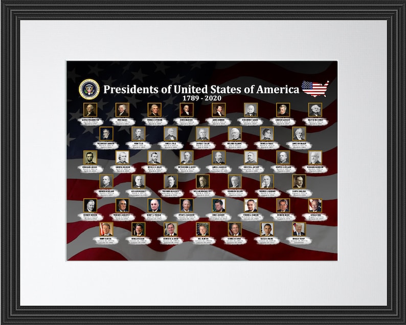 American Presidents Poster Picture or Framed Wall Art - Etsy