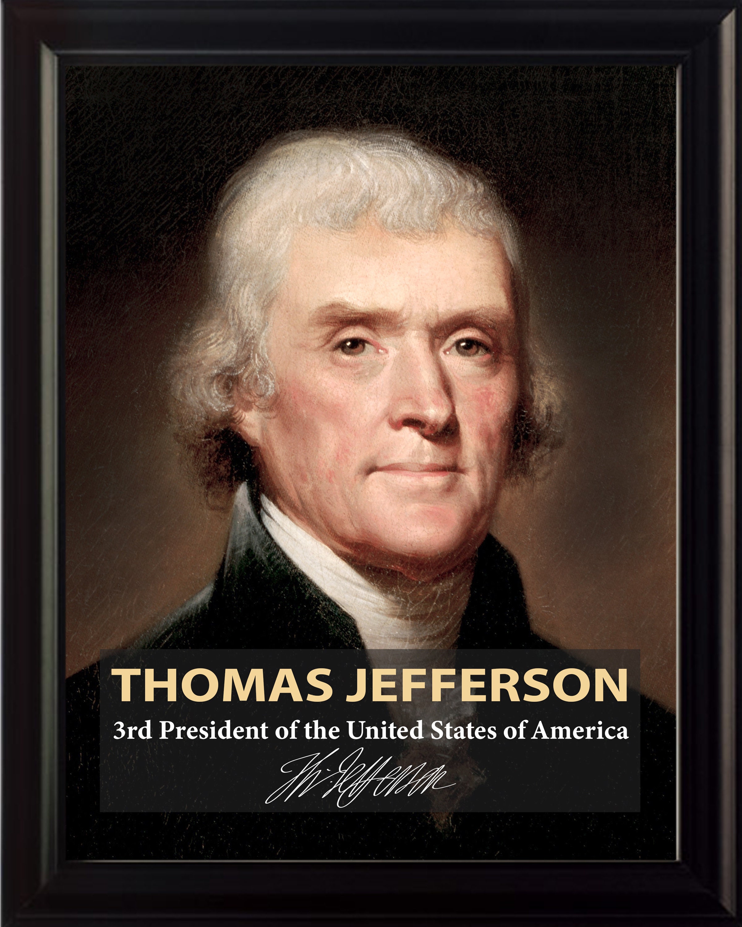Thomas Jefferson 3rd President Poster Picture or Framed Wall - Etsy