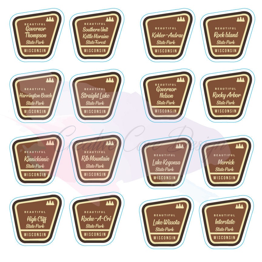 Wisconsin State Park Stickers - Etsy